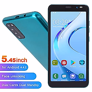 Archuu 5.45in Smartphone, Rino4 Pro Face Unlock Intelligent Unlocked Cell Phones Dual Cards Dual Standby Smartphone 1+8G Full Screen Smartphone Android 6.0 Mobile Phone(Green)