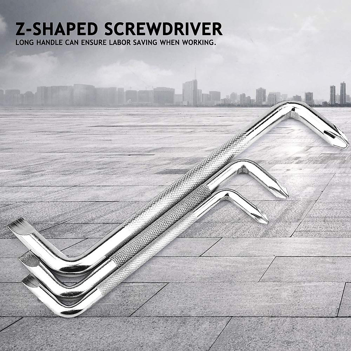 Offset Screwdriver Set, Angle Screwdriver, Hand Tools for Electricians, 3Pcs Right Angle Double Head Z shaped Offset Screwdriver Set