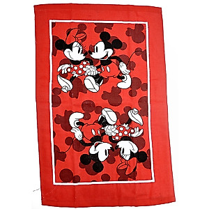 Disney Oven Mitt Pot Holder & Dish Towel 3 pc Kitchen Set (Mickey Minnie Red)