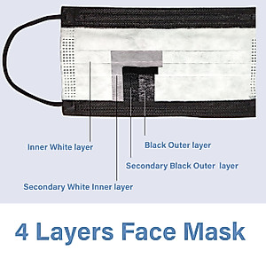 A-Trend Deals 25 Pcs Disposable 4 Layers Face Masks, Non-medical, Extra Layer Protection Face Masks for Adult, Teenager, Seniors (Black)