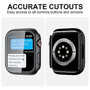 2 Pack Case with Tempered Glass Screen Protector for Apple Watch Series SE(2022) 6/5/4 40mm,JZK Slim Guard Bumper Full Coverage Hard PC Protective Cover HD Ultra-Thin Cover for iWatch 40mm,Clear