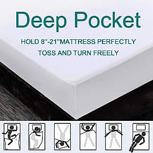 Cozynight Full Size 100% Waterproof Mattress Protector, Breathable, Noiseless, Mattress Cover, Fitted 10"-18" Deep Pocket Bed Cover