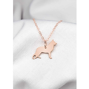 Sterling Silver 14k Gold/Rose Gold Necklace, Rottweiler, Great Dane, Pitbull, Border Collie, German Shepherd, Australian Shepherd, Doberman, Cocker Spaniel, Sterling Silver, No Gemstone