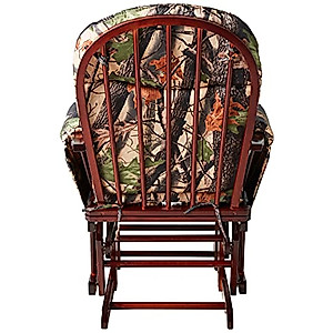 Artiva USA Wood Glider Chair and Ottoman Mircofiber Cushion Set