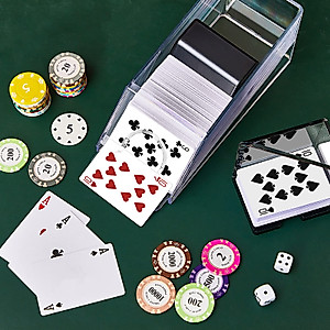 Honoson Blackjack Shoe and Discard Tray Clear Acrylic Blackjack Dealing Shoe Card Dispenser for Playing Cards Discard Holder Trays for Game Poker Accessories(4 Deck)