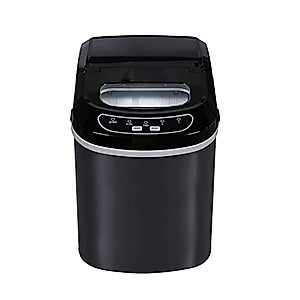 WANDOR HZB-12A Compact Portable Top Load Ice Maker Countertop Tabletop Appliance w/ 1.8 Pound Ice Capacity, Removable Basket, and LED Display, Black