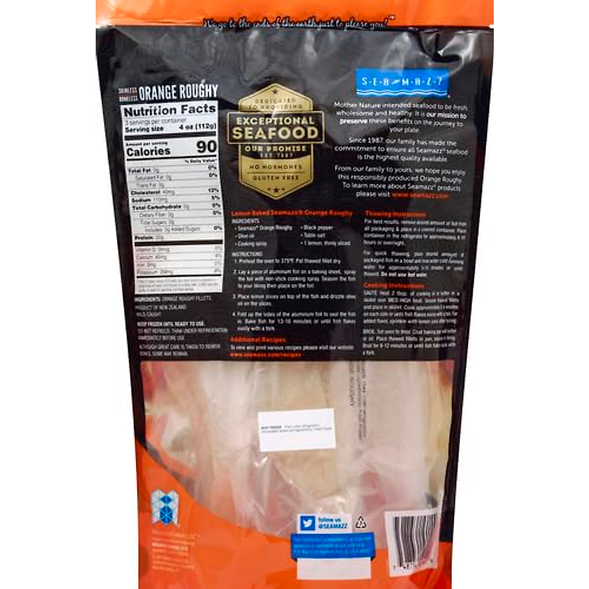 Seamazz Orange Roughy Fillets, 12 Oz (Frozen)