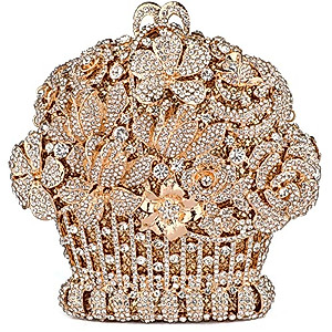 MOSSMON Flower Crystal Evening Clutch Bag Elegant Bride Wedding Party Purse for Women