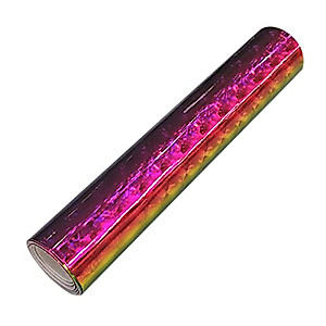 HYANG Holographic Geometry Geometry Iridescence Rainbow PU Faux Leather Sheets 1 Roll 12"X53"(30cmX135cm), Faux Leather Very Suitable for Crafts Making Leather Earrings, Bows, Handbag ，Sewing