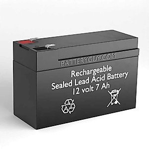 BatteryGuy BP7.5-12 Replacement 12V 7Ah SLA Battery Brand Equivalent (Rechargeable, F1 Terminals) - Qty of 1