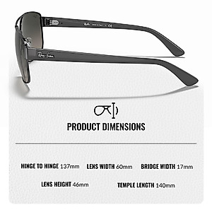 Ray-Ban RB3663 Square Shape Sunglasses With Eyewear Kit Bundle - Adjustable Nose Pads - Ideal Formal and Casual Wear Square Sunglasses