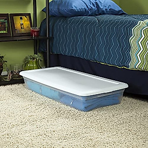 GERSH 41Storage Box Clear Base White Lid Set of 6