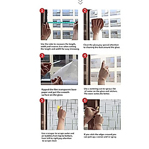 YUTR Static Decorative Privacy Window Films for Glass Non-Adhesive Anti Window Sticker for Home Kitchen Bedroom Living Room