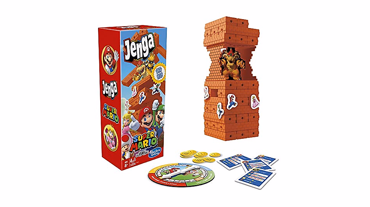 Hasbro Jenga: Super Mario Edition Game, Block Stacking Tower Game for ...