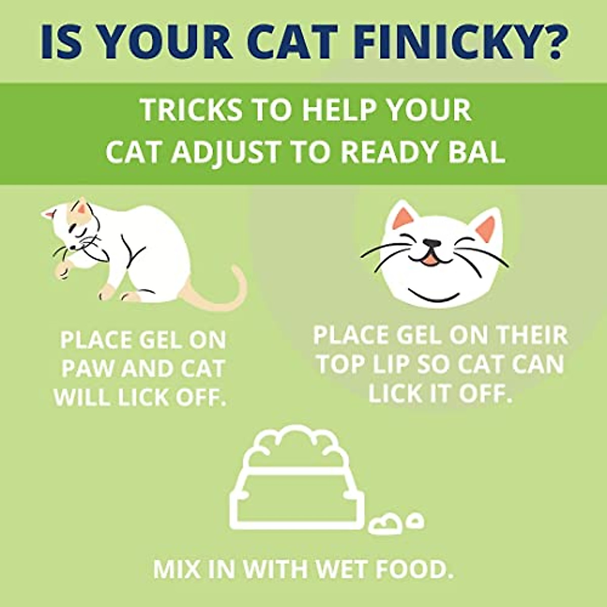 Under the Weather Pet | Ready Balance for Cats | Oral Probiotic and Prebiotic Gel | Maximum Strength Digestive Support | Beneficial Bacteria, Live Probiotics, Vitamins & Prebiotic Inulin