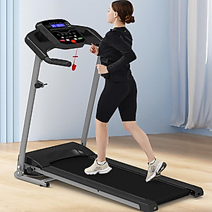 Treadmill,Home Foldable Treadmill with Incline, Folding Treadmill for Home Workout, Electric Walking Treadmill Machine 15 Preset or Adjustable Programs 250 LB Capacity MP3 Black
