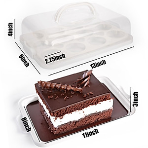 VGOODALL Cake Carrier with Lid, Cake Holder Cupcake Container for 12 Cupcakes 2 in 1 Portable Dessert Container for Cake Pie Muffin Cobbler