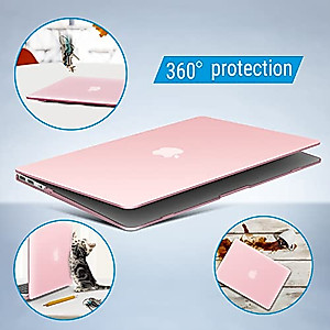 IBENZER Compatible with Old Version MacBook Air 13 Inch Case (2010-2017 Release). Models: A1466 / A1369, Plastic Hard Shell Case with Keyboard Cover for Mac Air 13, Rose Quartz, A1301RQ+1