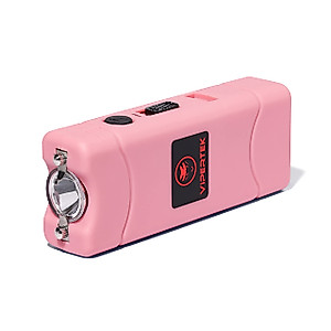 VIPERTEK VTS-881 Micro Stun Gun for Self Defense Rechargeable with LED Flashlight, Pink