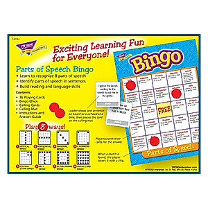 Trend Enterprises: Parts of Speech Bingo Game, Exciting Way for Everyone to Learn, Play 8 Different Ways, Great for Classrooms and at Home, 2 to 36 Players, for Ages 9 and Up
