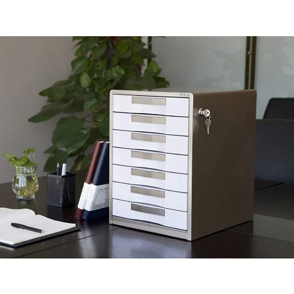 Desktop Storage Box With Drawers - Desktop File Cabinet, 7-Layers Flat File Cabinet, Drawer Organizer, Lockable Aluminum Alloy File Cabinet Storag, Cosmetic Storage / Medicine Storage Box ( Size : A )