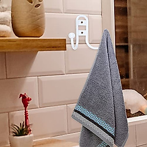 Zerodeko 6pcs Metal Wall Hooks Towel Hooks Coat Hook Robe Hook Vintage Hooks Coat Hook Door Hangers Clothes Cabinet Closet Sponges Wall Hook for Bathroom Bedroom Kitchen White