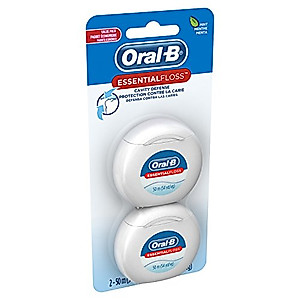 Oral-B EssentialFloss Cavity Defense Dental Floss, 50 M, 2 Pack