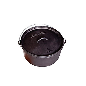 Camp Chef 12" Cast Iron Deep Dutch Oven, True Seasoned Finish Cast Iron, Volume 8 qt