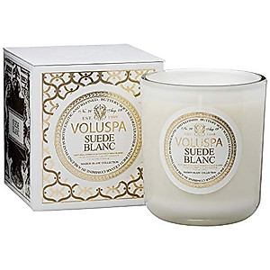 Voluspa Suede Blanc Classic Maison Candle, 100 Hour 12 oz