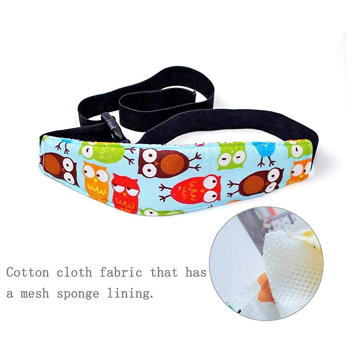 G-Tree 2 Pack Toddler Car Seat Neck Relief and Head Support, Pillow Support Head Band Easy Installation On Most Convertible Seats and Safety to Babies and Kids(Blue,Owls)