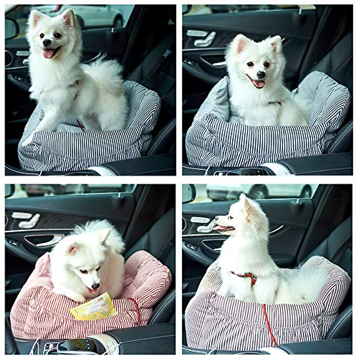 BLOBLO Dog Car Seat Pet Booster Seat Travel Safety Dog Bed for Car with Storage Pocket