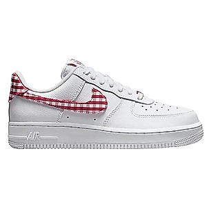 Nike AIR Force 1 '07 ESS Trend Gingham Plaid RED DZ2784 101 Women's Size 7