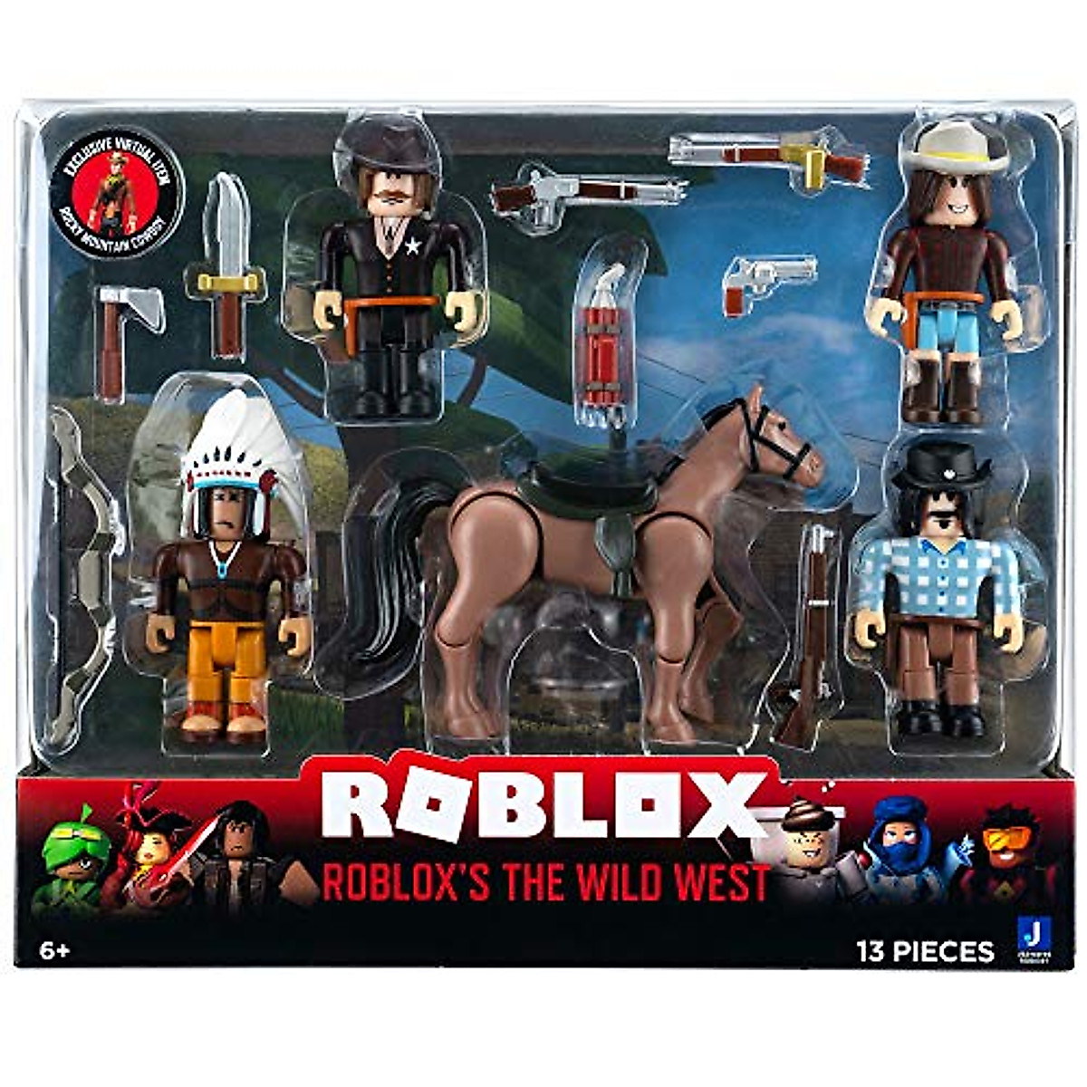 Roblox Action Collection - The Wild West Five Figure Pack [Includes Exclusive Virtual Item]