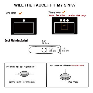 Hoimpro 360° Rotate Spout Single Handle Wet Bar Sink Faucet,Single Hole Bathroom Lavatory Faucet,Rv Small Bathroom Sink Faucet,Bar Vanity Faucet, Stainless Steel/Brushed Nickel (1 Or 3 Hole)