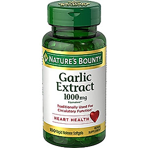 Nature's Bounty Garlic Extract 1000 mg Softgels 100 ea (Pack of 2)