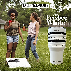 Tally Tumbler Yard Game, Stainless Steel Cup, 30 oz Leak Proof Lid, Double Wall Insulation, Yard Game Tumbler with Score Keeping Counter used to Track Game Scores & Rounds Won, for Two Teams