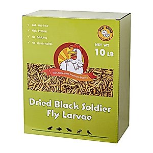 UCM Group 10LB Dried Black Soldier Fly Larvae for Chickens, Birds and Small Pets, High in Calcium