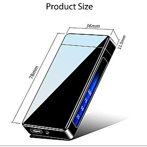Dual Arc Plasma Lighter Windproof USB Rechargeable Flameless Lighter with LED Battery Indicator and Touch Sensor Switch (ICE Black)