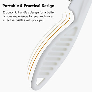 Stainless Steel Rounded Teeth Grooming Comb for Small Pets - Massage and Cleaning Tool for Chinchillas, Ferrets, Guinea Pigs, Rabbits (2 Pack, White)