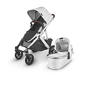 UPPAbaby Vista V2 Stroller - Bryce (White Marl/Silver/Chestnut Leather) + Piggyback for Vista & Vista V2