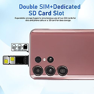 Yunseity Unlocked Smartphone,S23 Ultra 8GB RAM 256GB ROM Face Unlock Ultra Thin Smartphone 2.4G 5G WiFi, 6.6 Inch FHD Screen Cellphone for Android 13, 8+24MP Cameras, MT6735 10 Core CPU