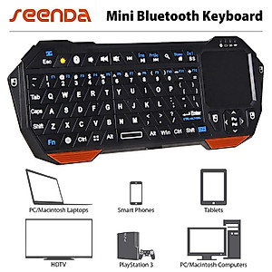 Mini Wireless Keyboard with Touchpad for Smart TV Projector Compatible with Android iOS Windows