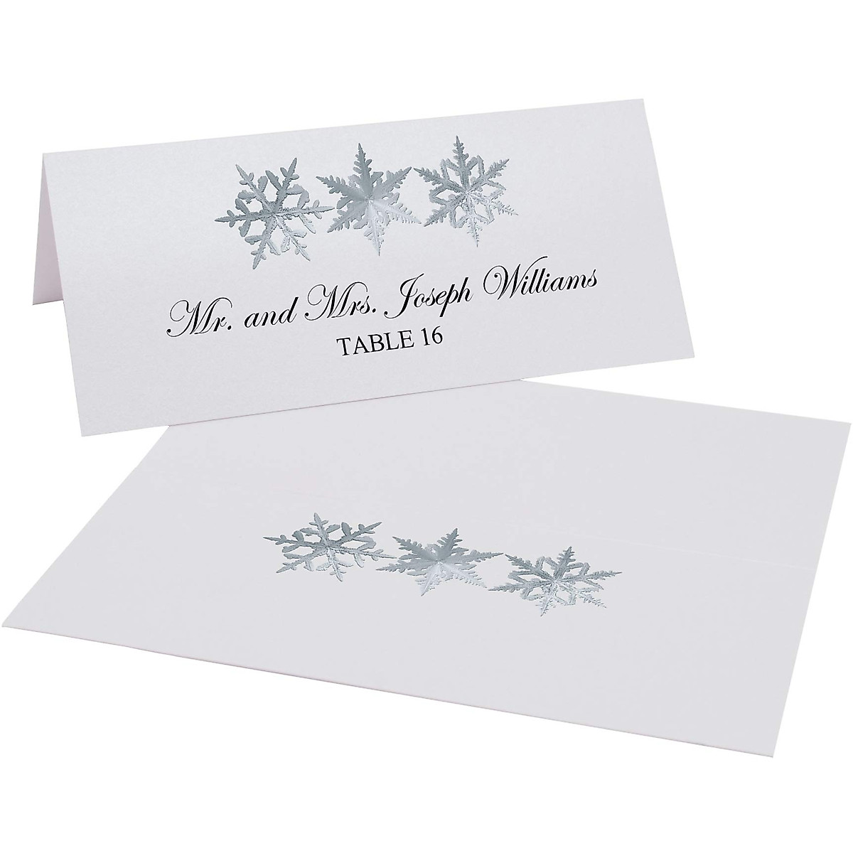Christmas and Holiday Snowflake Pattern Printable Place Cards, Set of 60 (10 Sheets), Laser & Inkjet Printers - Wedding, Party, Dinner, and Special Events - Made in the USA