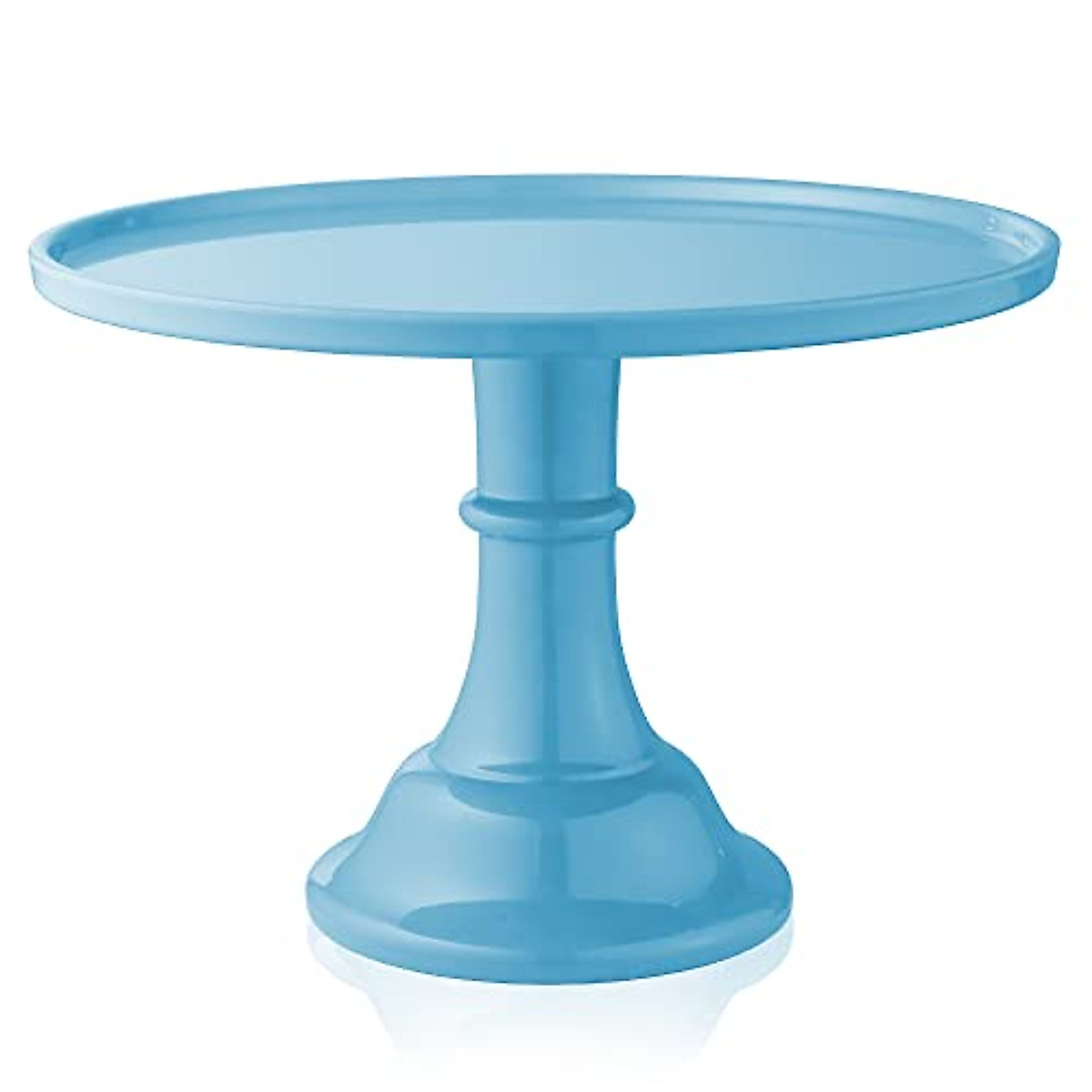 Last Confection Round Cake Stand in Blue, 11" Melamine Dessert Table Display for Birthdays, Holidays, Weddings