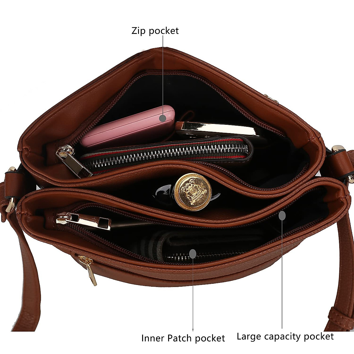 MKF Collection Crossbody bag for women Vegan leather Crossover Designer messenger Purse Light Blue by Mia k