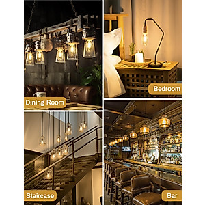 4 Pack LED Edison Bulbs, 4W Edison Light Bulbs, Antique LED Filament Bulbs 40W Equivalent, E26 Base, T45 LED Bulb with Clear Glass, Warm White 2700K, Non Dimmable, Great for Home, Bedroom, Office