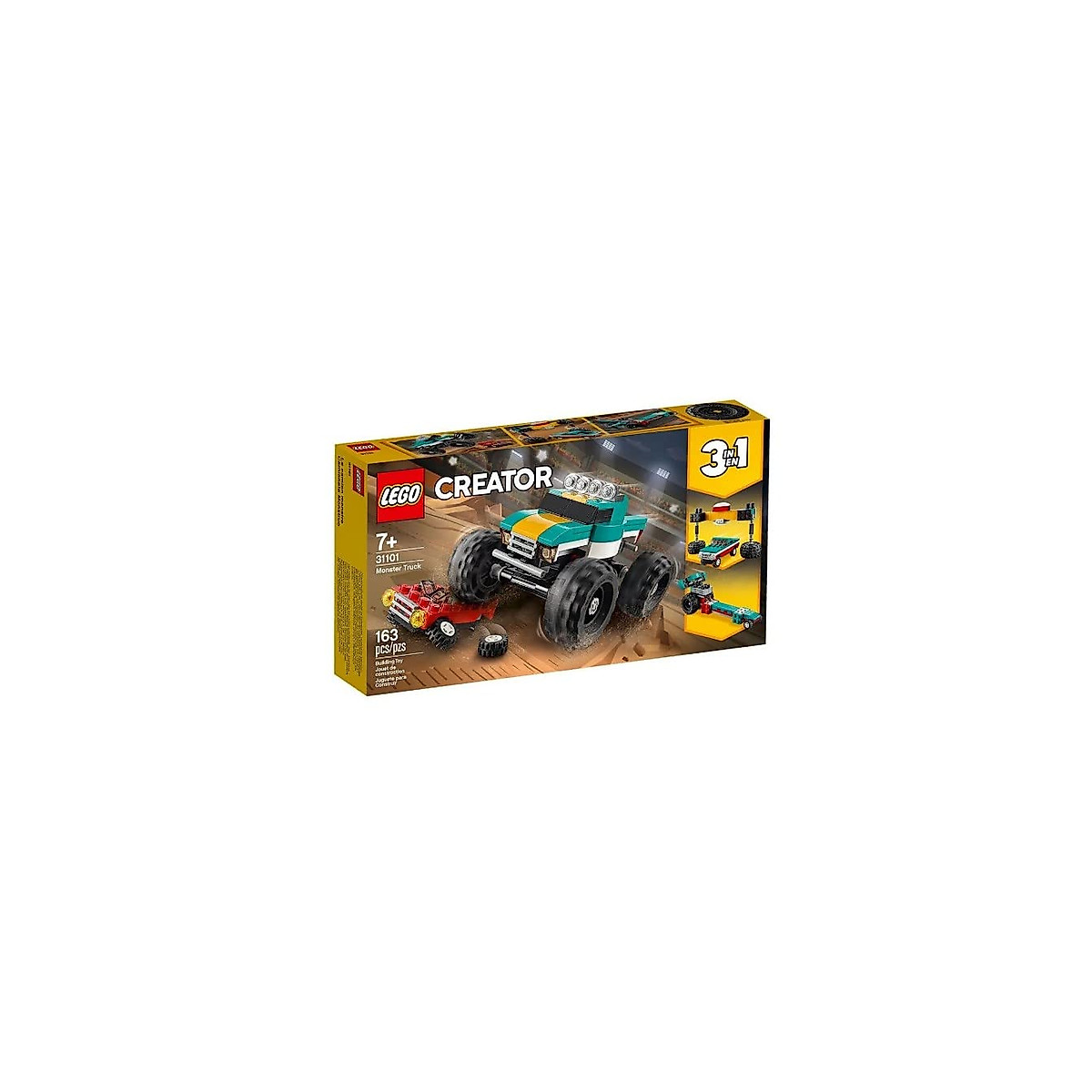 LEGO Creator 3in1 Monster Truck Toy 31101 Cool Building Kit for Kids (163 Pieces)