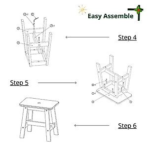 Acacia Wood Stool Rectangle Top Chairs Best Ideas End Tables for Sofas Sub-Stool for Living Room Bedside Strong Weight Capacity Upto 350 LBS, Natural Color