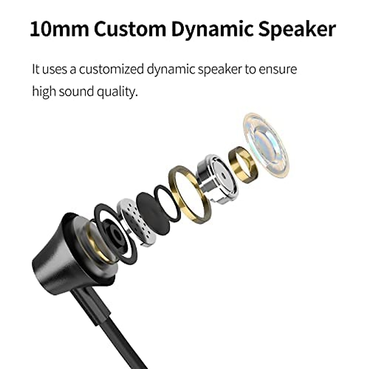 ZAQE Bluetooth Neckband Headphones, Noise Cancelling Wireless Headset with Magnetic, Freely Foldable & Lightweight Build, IPX5 Waterproof Earphones for Running Sports Workout, Black