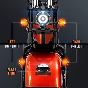 eAhora DOT Approved M1 2 Seat 2000W 37Mph Electric Motorcycle for Adults, 40 Miles 60V 30ah Lithium Battery, Street Legal 2 Person Electric Mopeds for Adults, Dual Hydraulic Brake for Urban Commuting